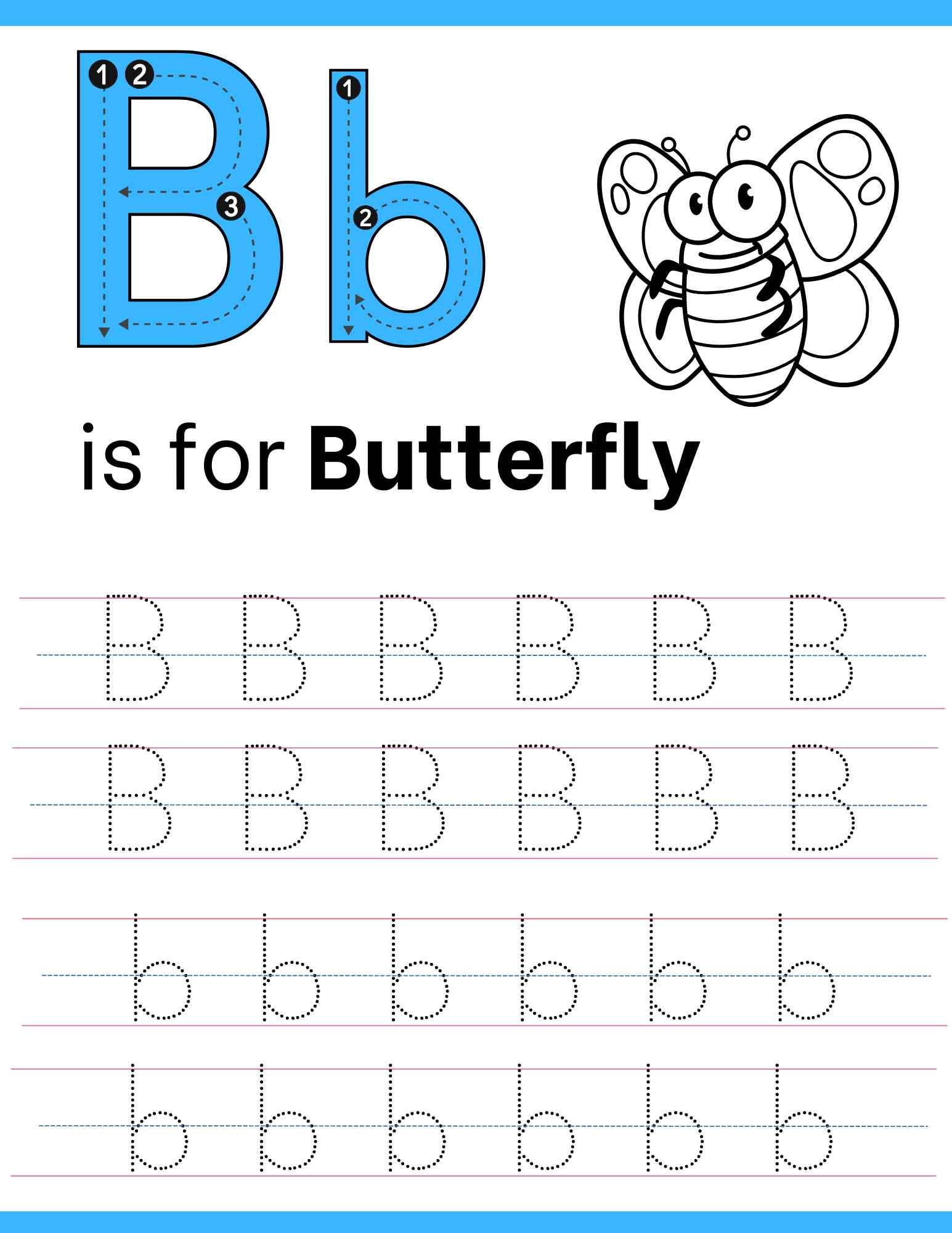 Free Letter B Tracing Worksheets - Faith Phonics