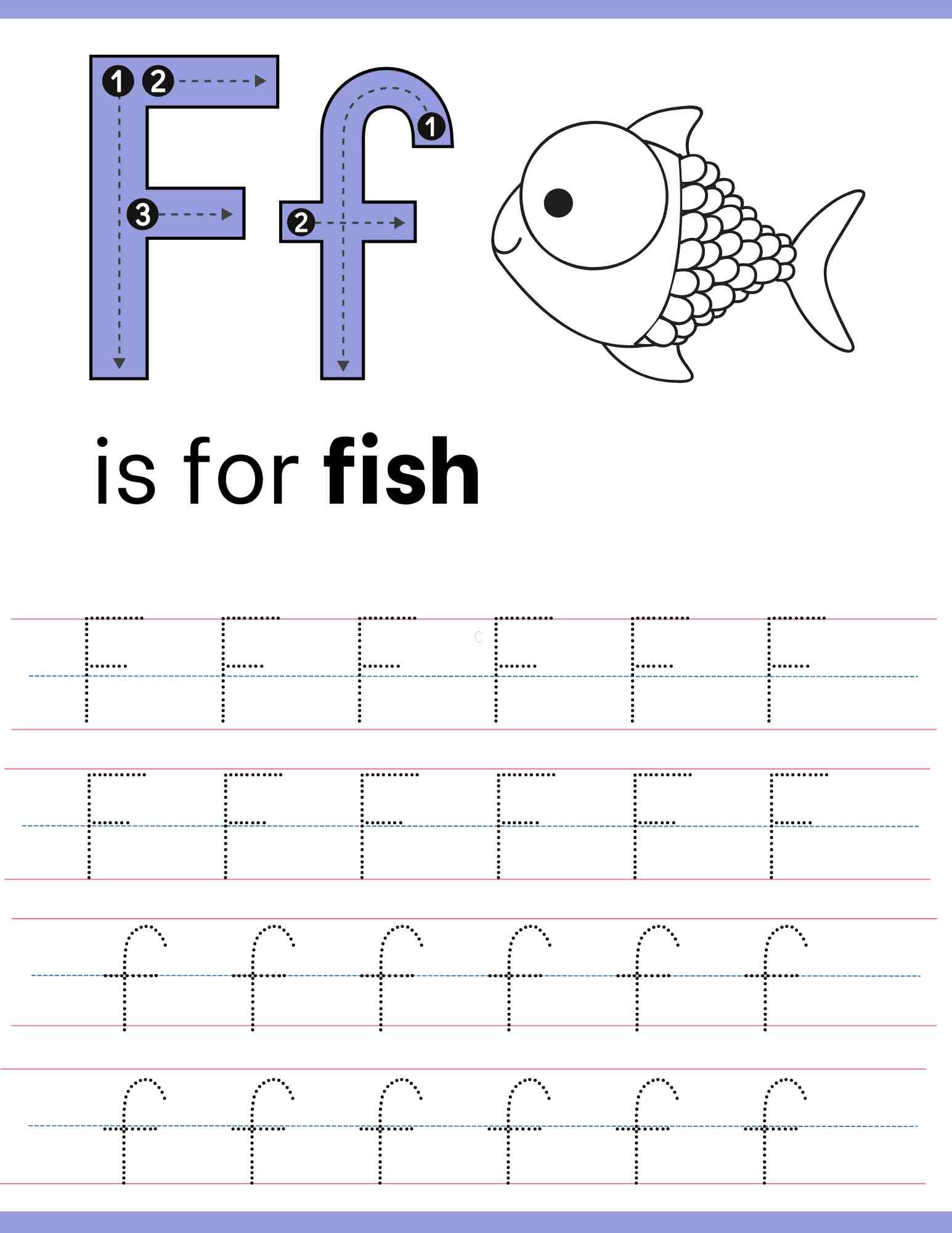 Free Letter F Tracing Worksheets - Faith Phonics