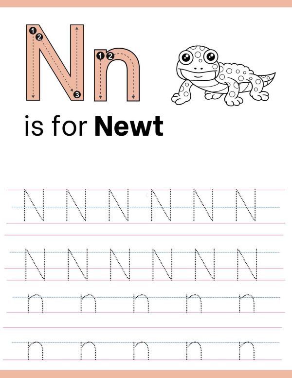 Free Letter N Tracing Worksheets - Faith Phonics