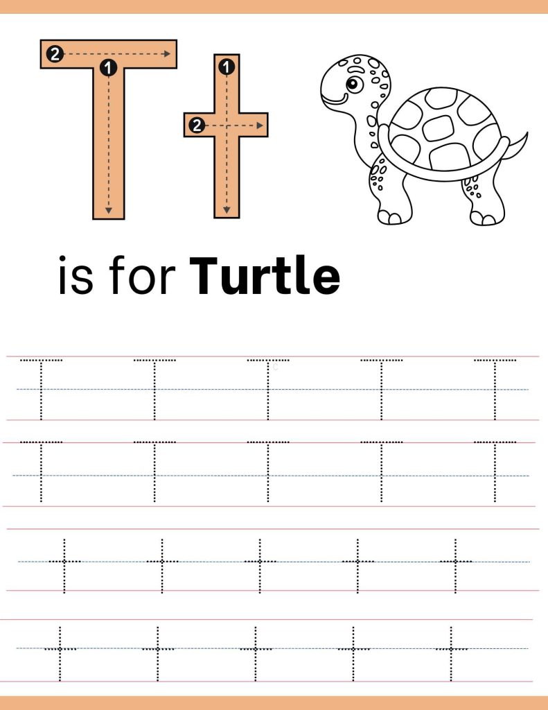 Free Letter T Tracing Worksheets - Faith Phonics